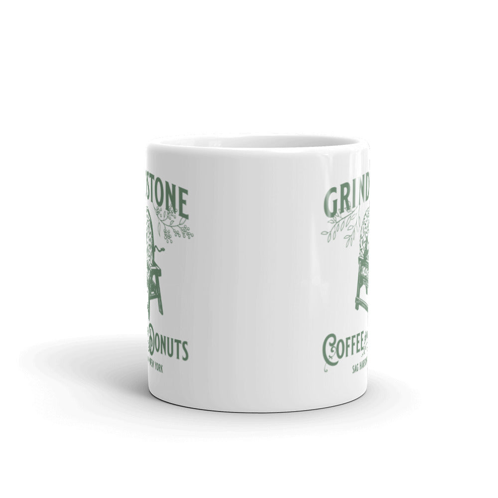 Grindstone White Ceramic Logo Mug – Grindstone Coffee & Donuts